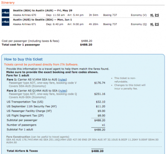 Finding Availability and Fare Construction Using ExpertFlyer