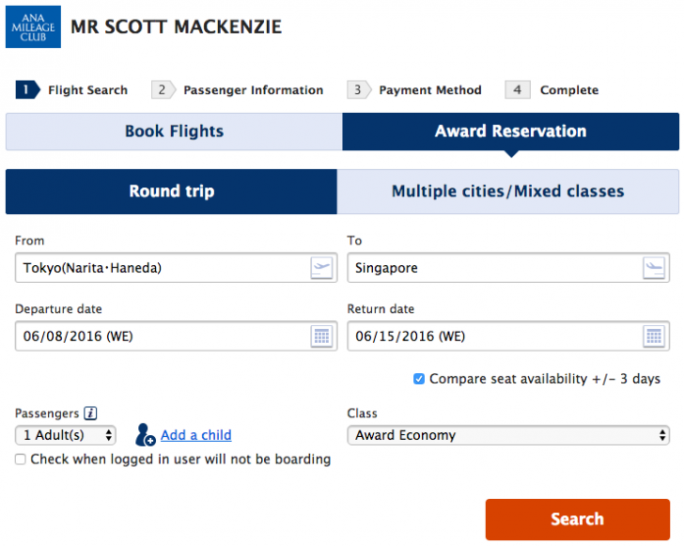 How to Find Award Space Using the ANA Website - Travel Codex