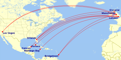 Virgin Atlantic Airways Worldwide Route Maps and Fleet Types
