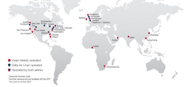 Virgin Atlantic Airways Worldwide Route Maps and Fleet Types