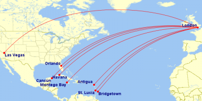 Virgin Atlantic Airways Worldwide Route Maps and Fleet Types