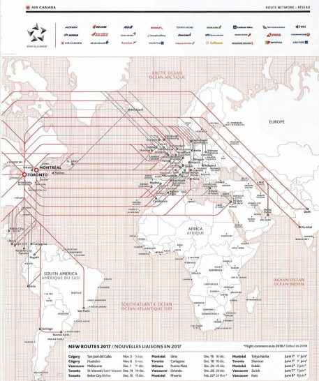 Global Routes, Fleet and Terminal Maps for Air Canada - Travel Codex
