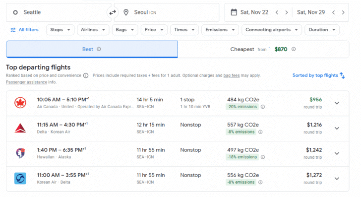 Alaska Airlines BOGO Seoul Deal - Travel Codex